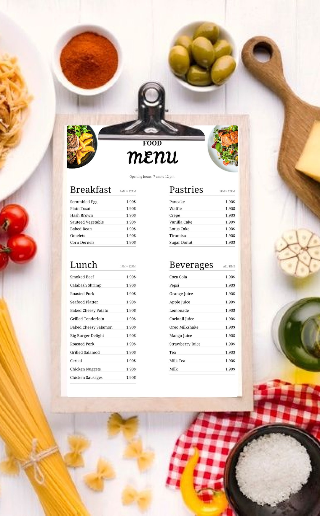 Menu Restaurant - Etsy