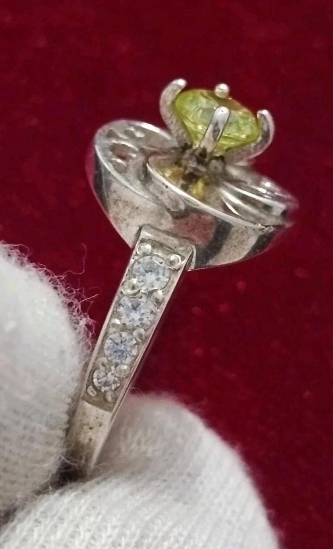 Ring Made of 875 Silver and Gold With Stones. - Etsy