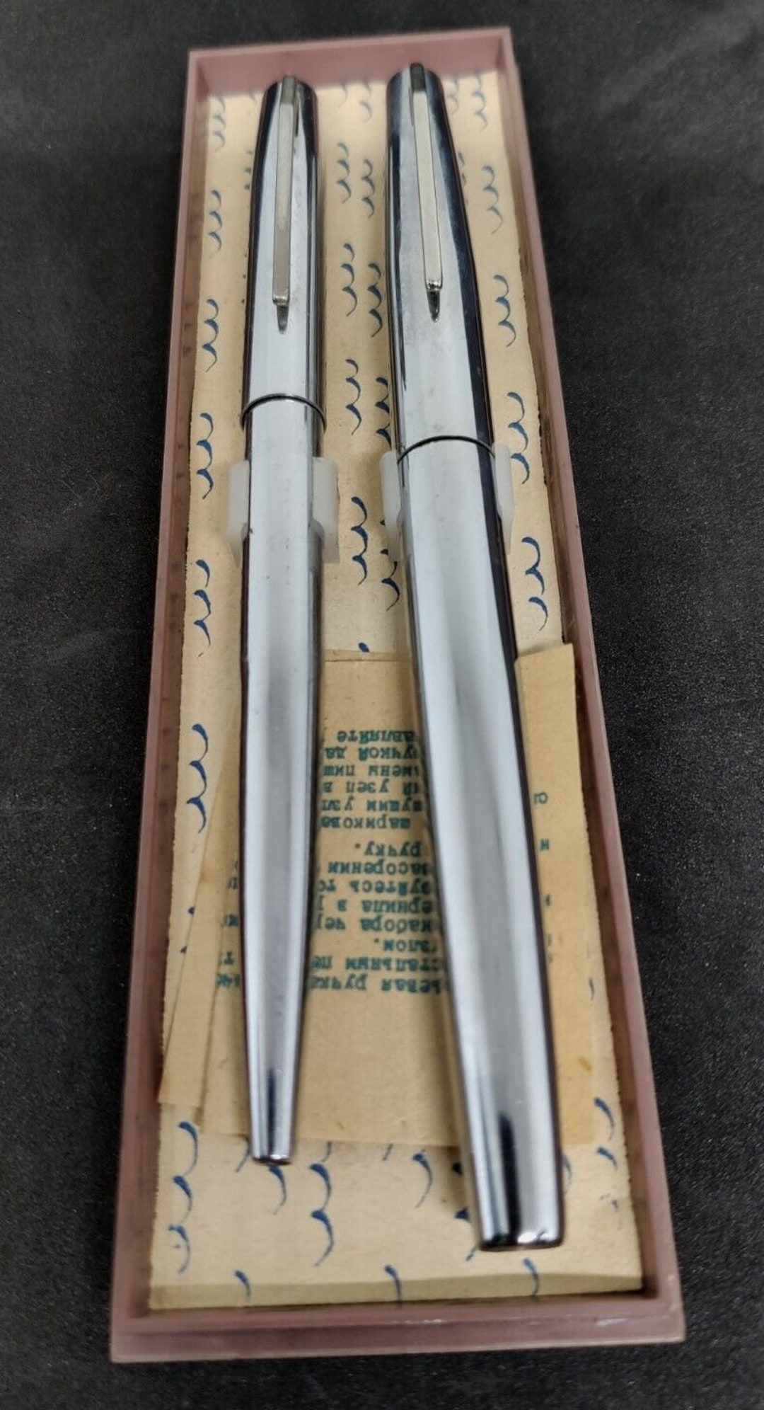 Vintage chaika Set of 2 Ballpoint and Fountain Pens USSR 80s. - Etsy