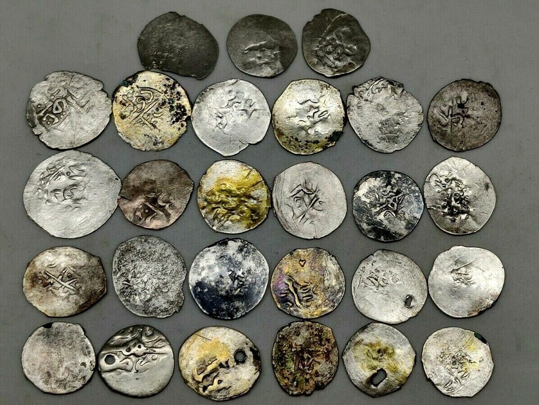 Ottoman Silver Beshlik Coins of the 18th Century, Constantinople Mint ...