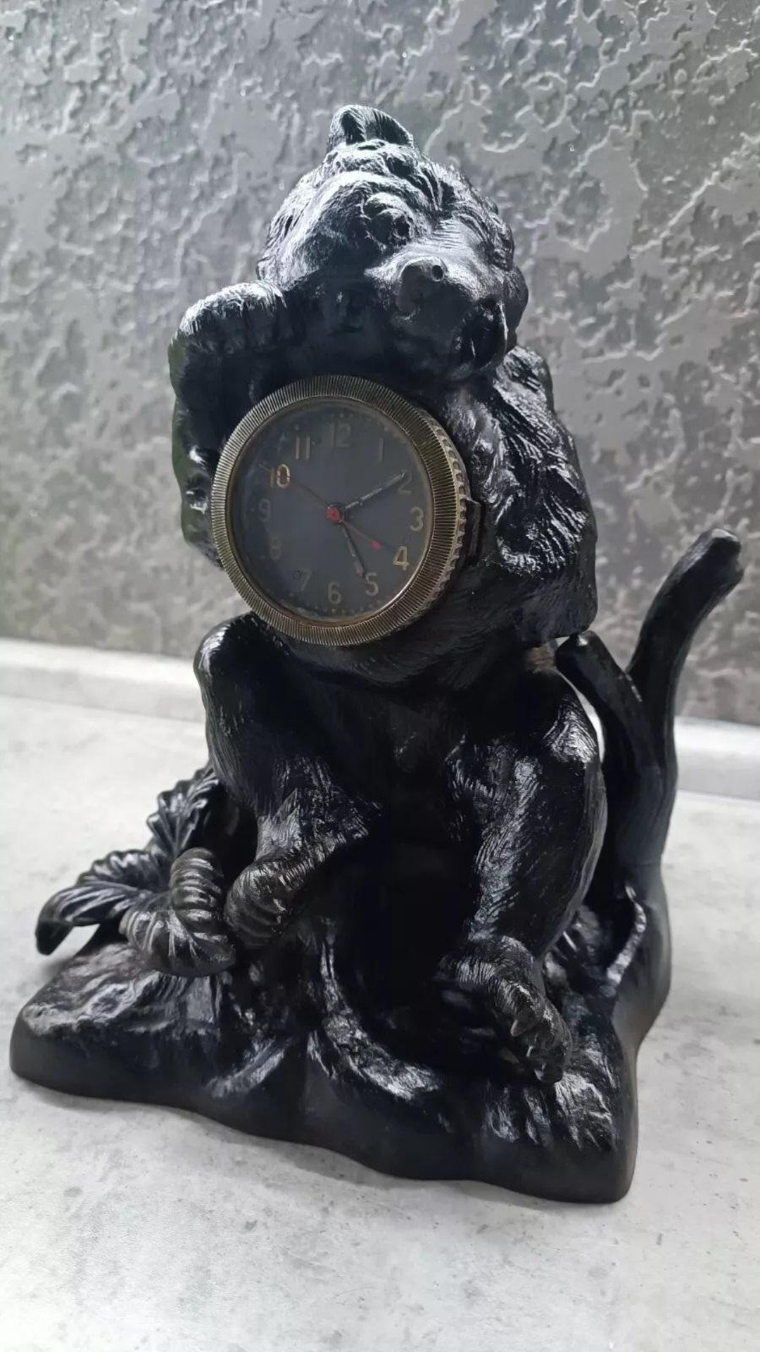 Cast Iron Tabletop Figurine Clock bear Kasli, 1950 - Etsy