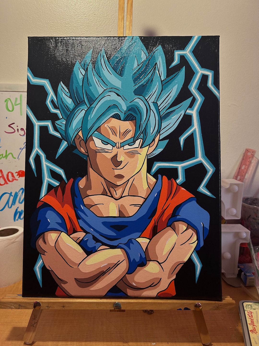 Goku Super Sayin Blue Painting - Etsy