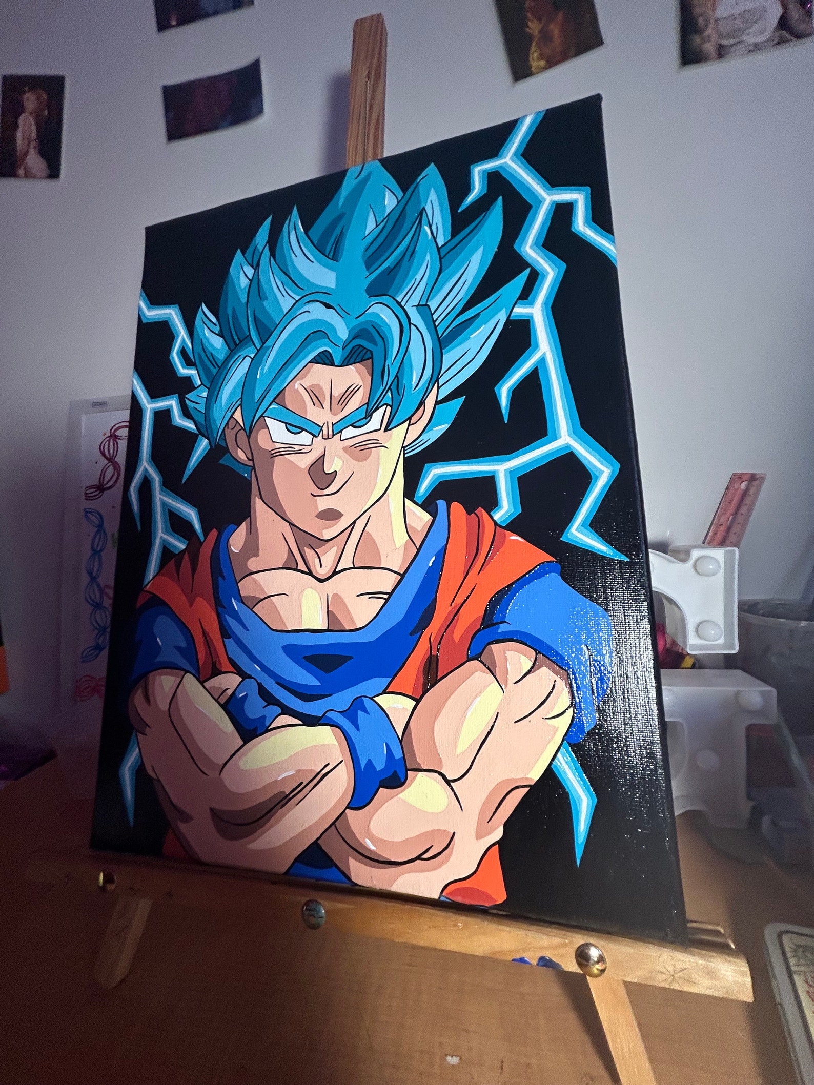 Goku Super Sayin Blue Painting - Etsy