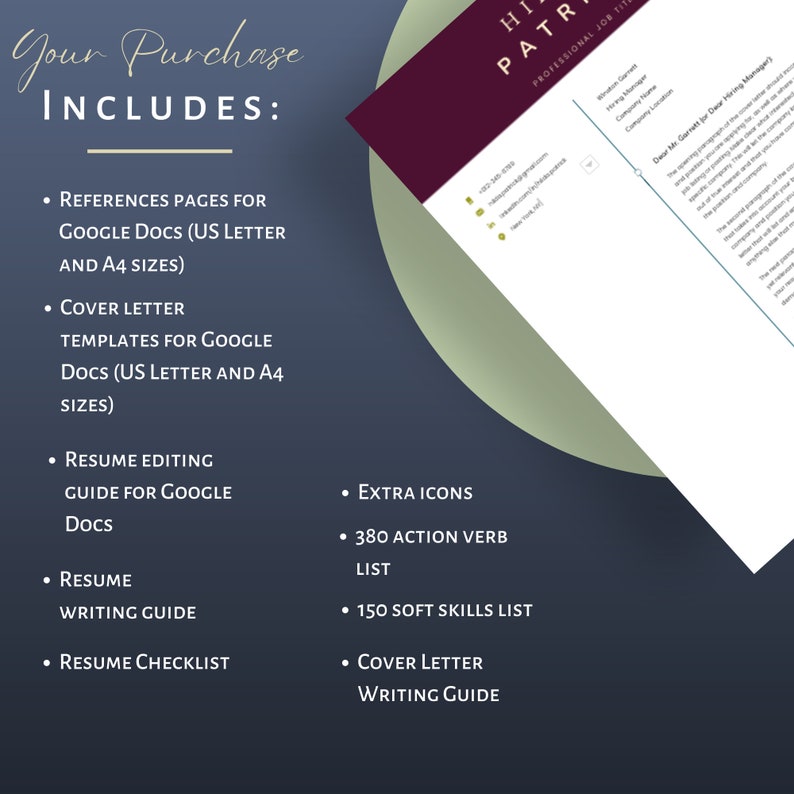 Cover Letter and References Template for Resume Template, Editable ...