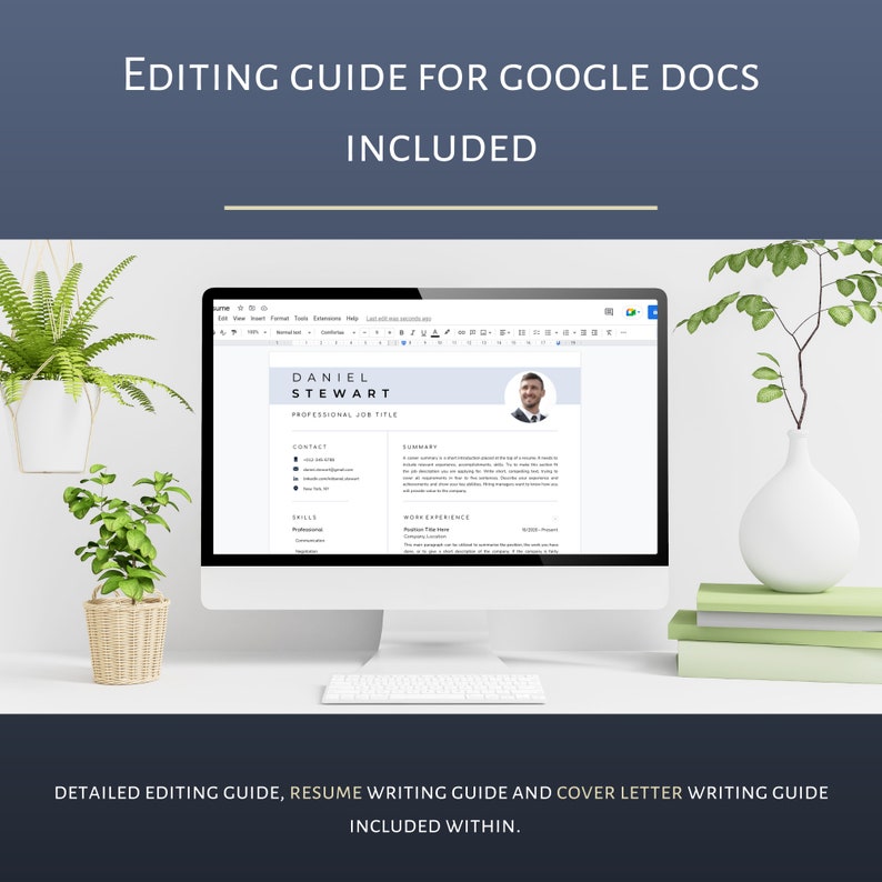 Modern Resume Template, Professional Resume CV Design for Google Docs ...