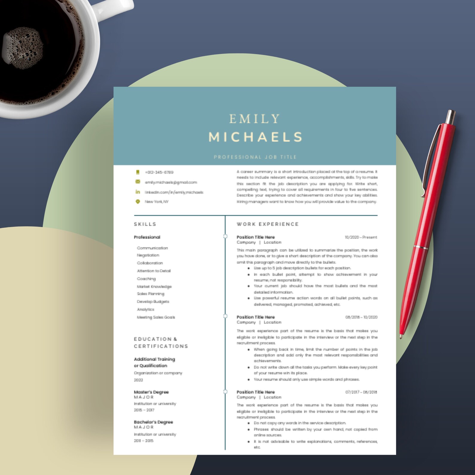 CV Template 2023 Resume Template Modern CV Design for Google Docs With ...