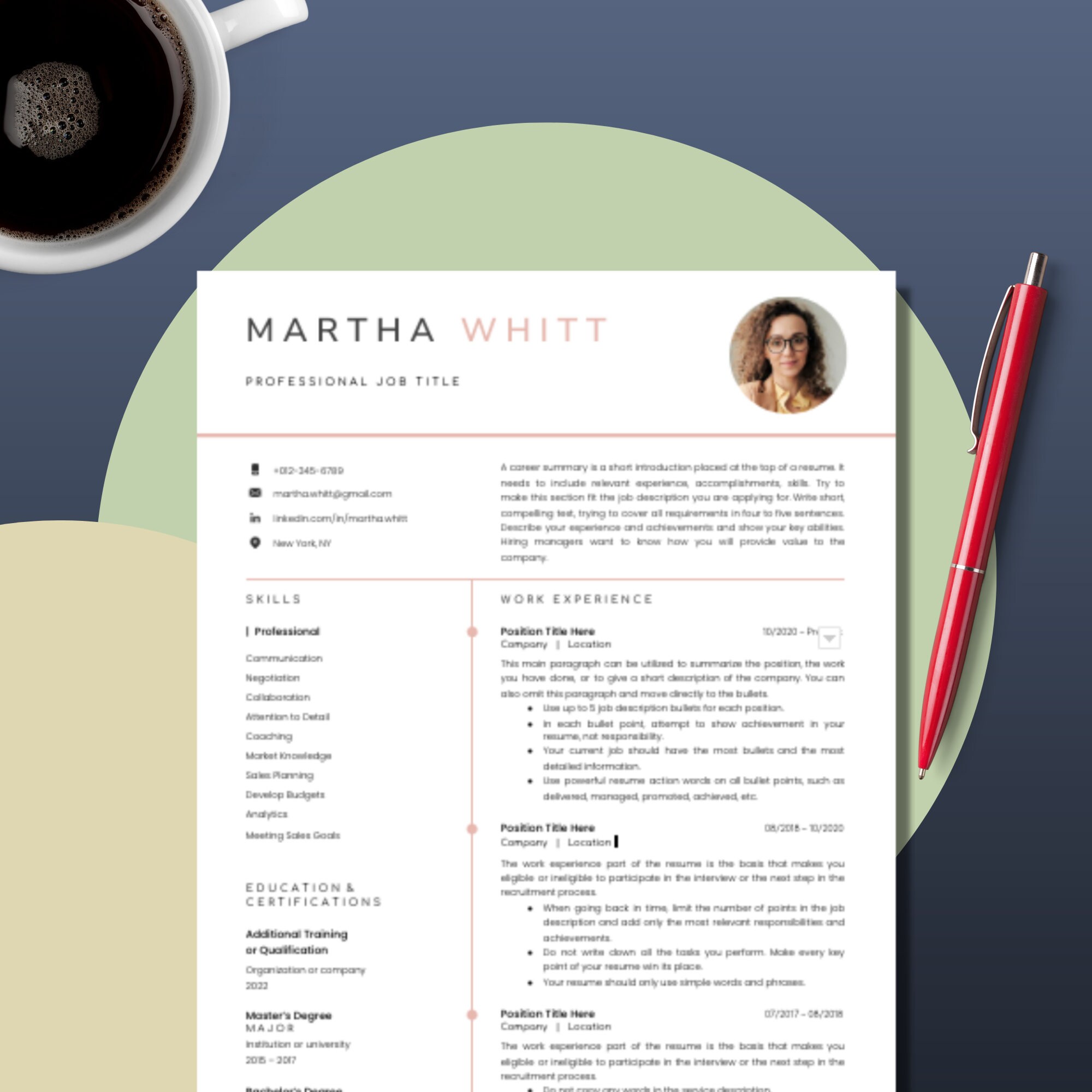 CV Template Google Docs Resume Template Google Docs Minimalist Cv ...