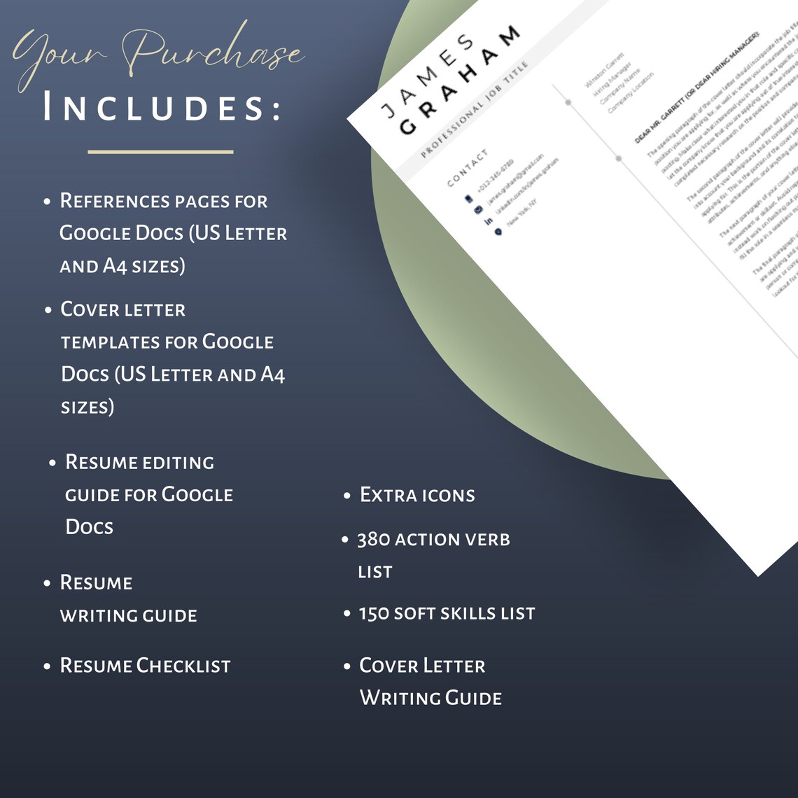 Cover Letter and References Template for Resume Template, Editable ...