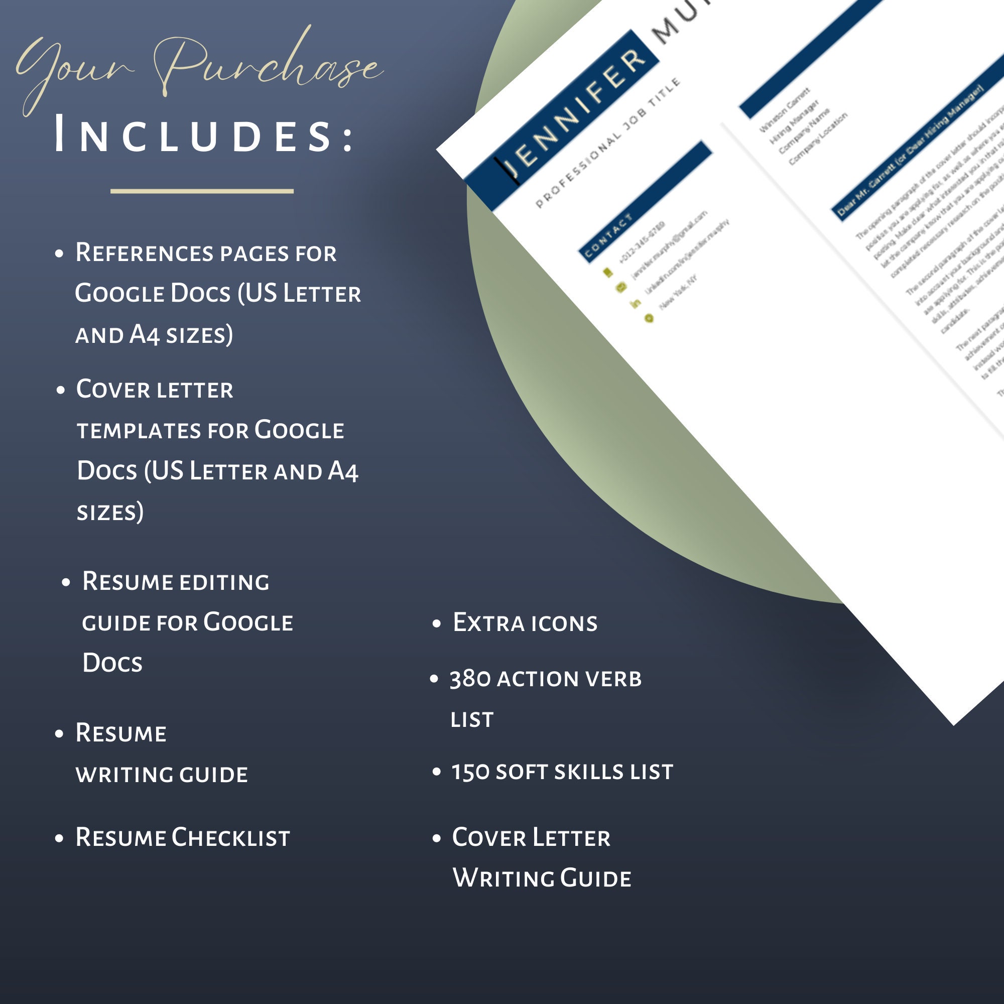 Cover Letter and References Template for Resume Template - Etsy