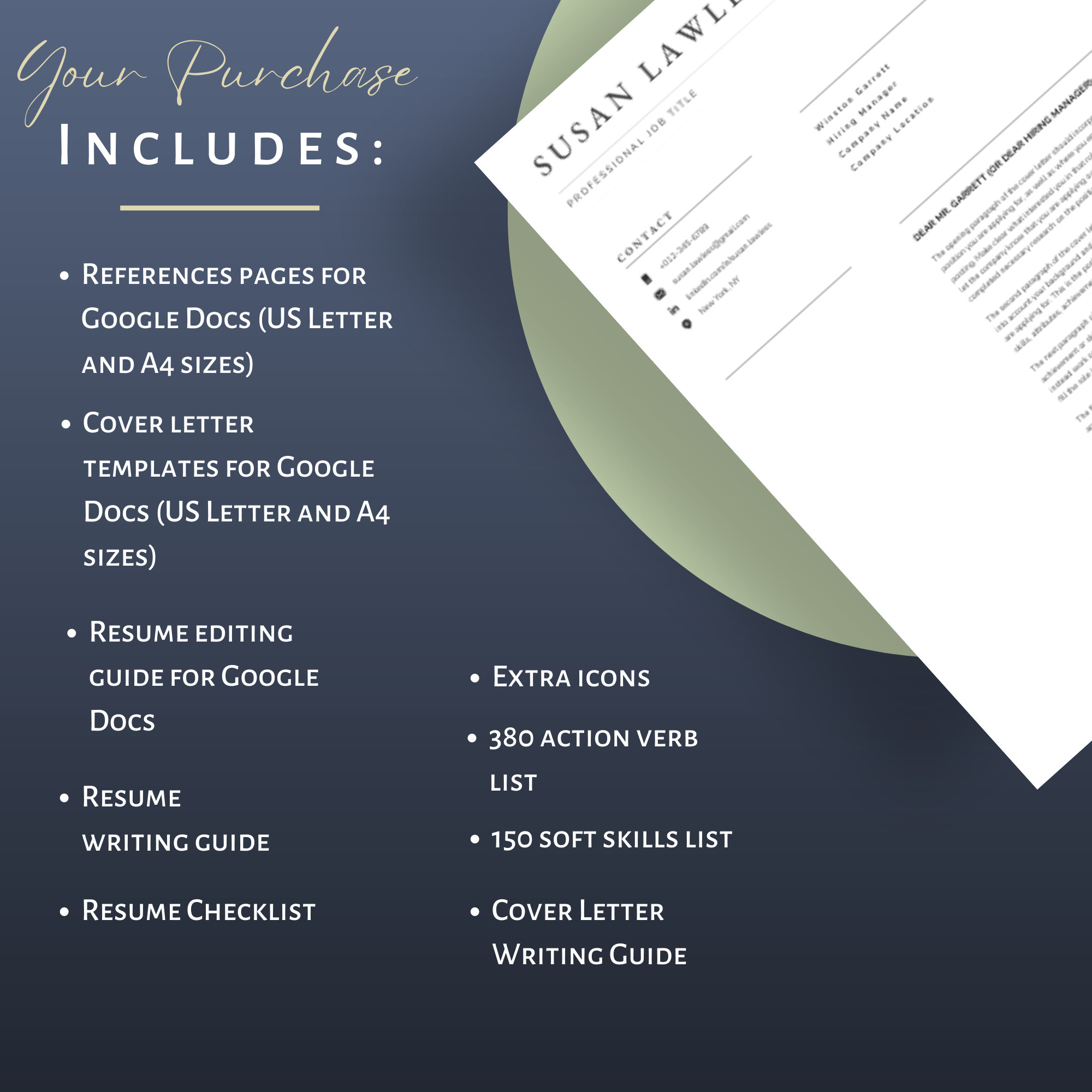 Cover Letter and References Template for Resume Template - Etsy