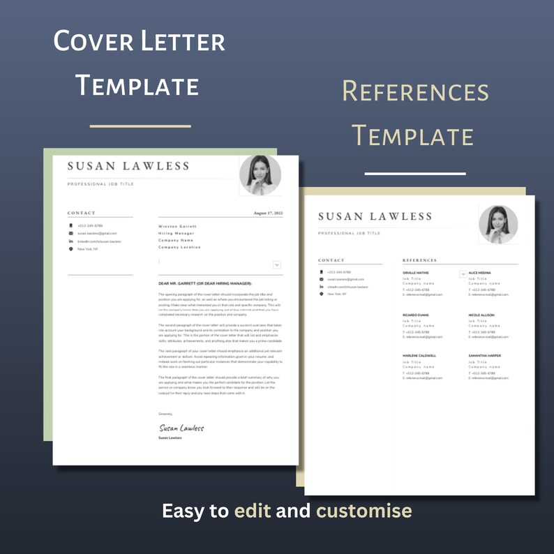 Beauty Resume Template, Modern CV Design With Photo, Resume CV Template ...