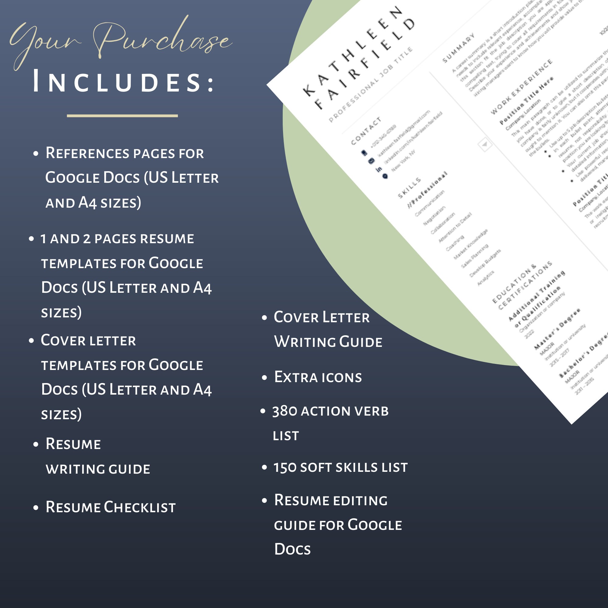Resume Template for Google Docs | Cv Design With Photo Template ...