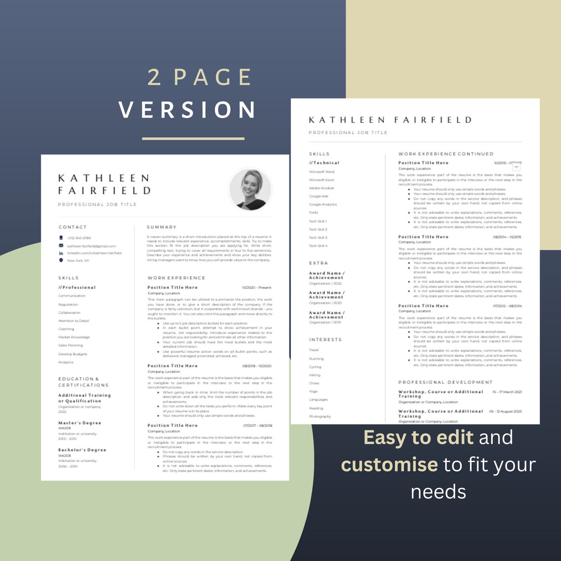 Resume Template for Google Docs Cv Design With Photo Template Creative ...