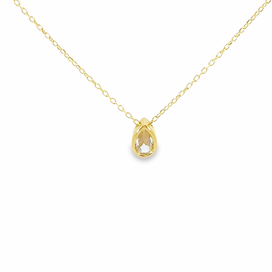 WATER DROP NECKLACE 14K - Etsy