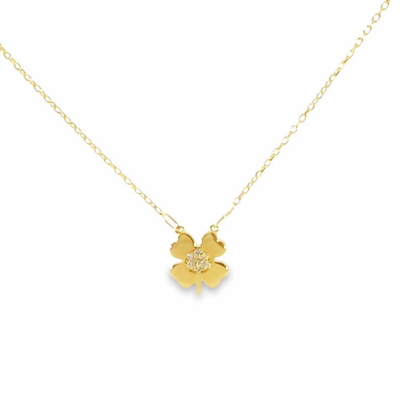 CLOVER NECKLACE 14K - Etsy