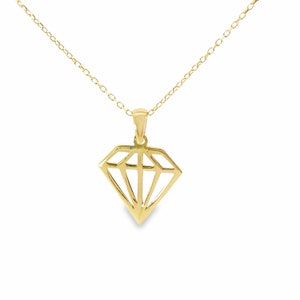 DIAMOND SHAPE NECKLACE 14K - Etsy