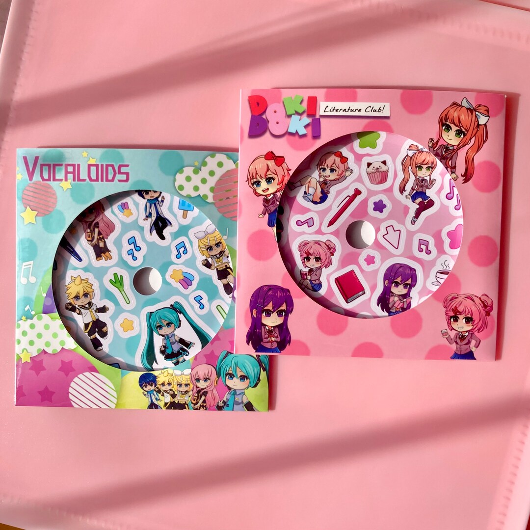 CD Sticker Sheet, Miku, DDLC, Kawaii Stickers, Anime Sticker Sheets ...