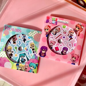 CD Sticker Sheet, Miku, DDLC, Kawaii Stickers, Anime Sticker Sheets ...