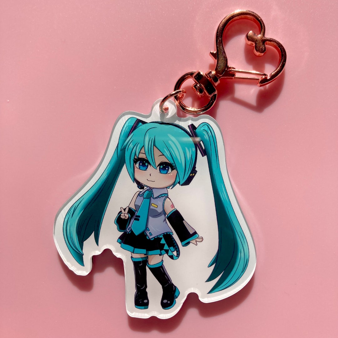 Miku Acrylic Keychains, Double Sided Anime Fanart Keychain/charm ...