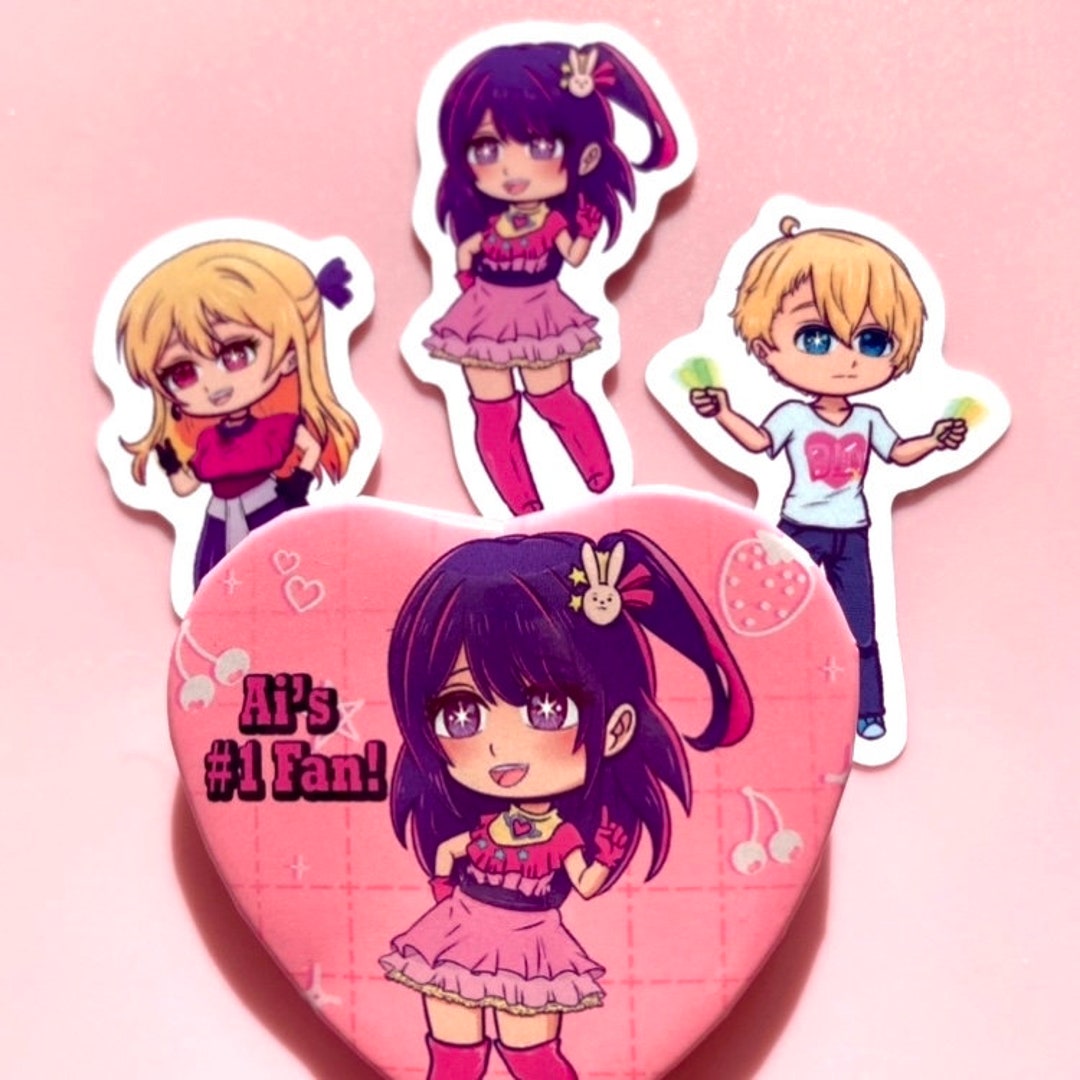 Idol Anime Gift Bundle, Pin-on Button, Anime Stickers, Waterproof Chibi ...