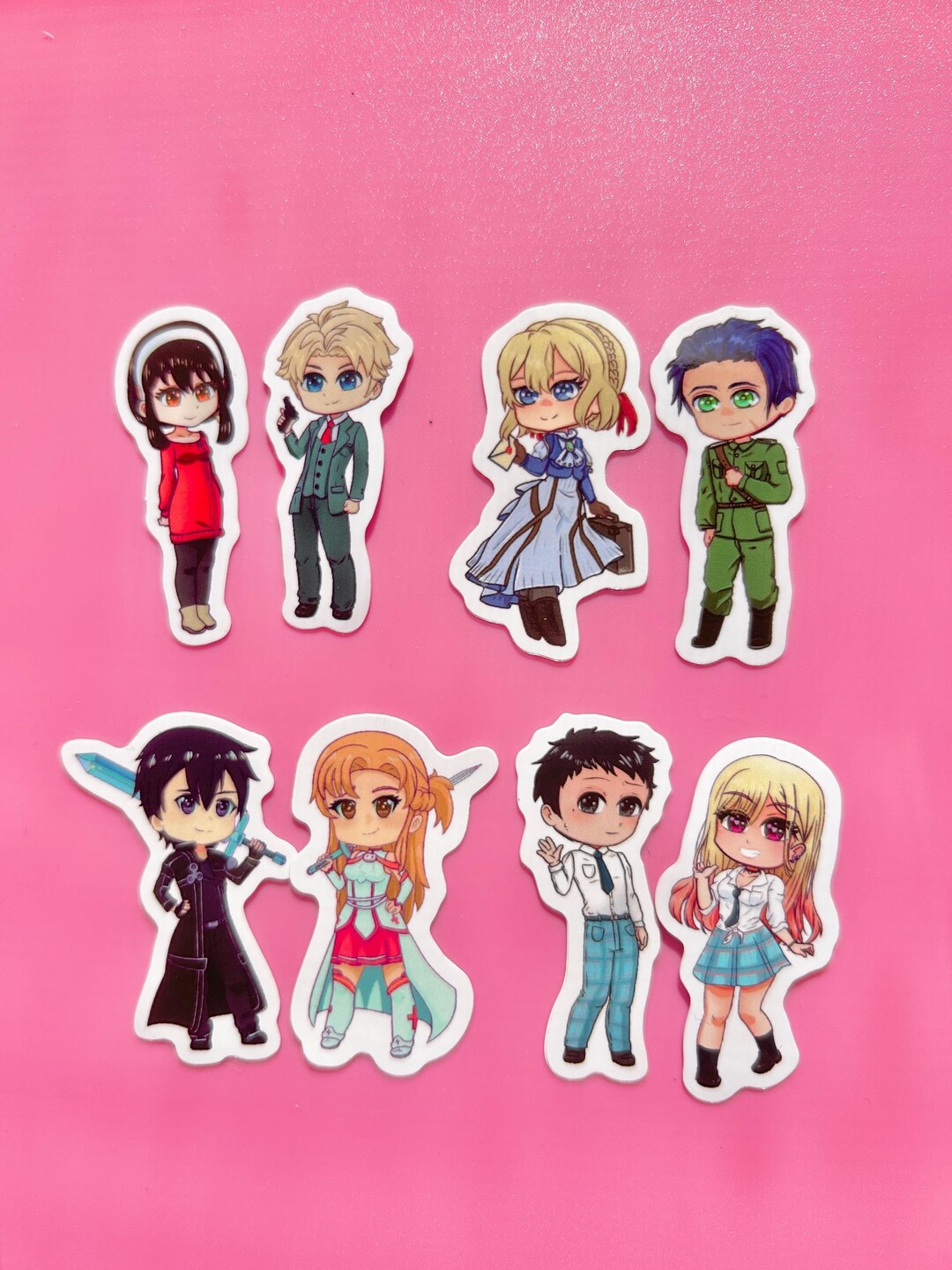 Variety Anime Couple Sticker Set, Waterproof, Chibi Vinyl Stickers ...