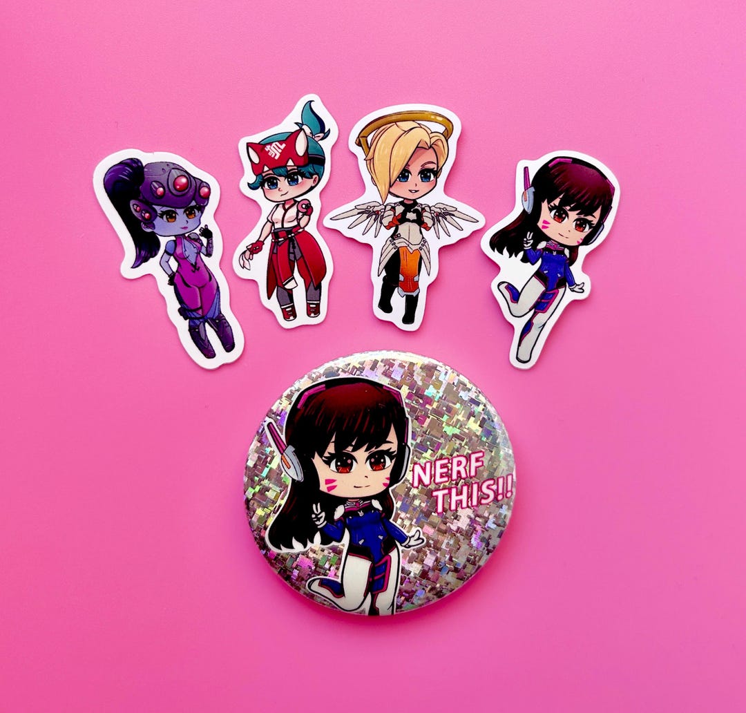 Heroes Bundle, Pin, Waterproof Sticker, Tank, Healer, Sniper Sticker ...