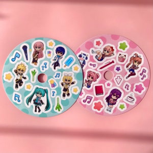 CD Sticker Sheet, Miku, DDLC, Kawaii Stickers, Anime Sticker Sheets ...