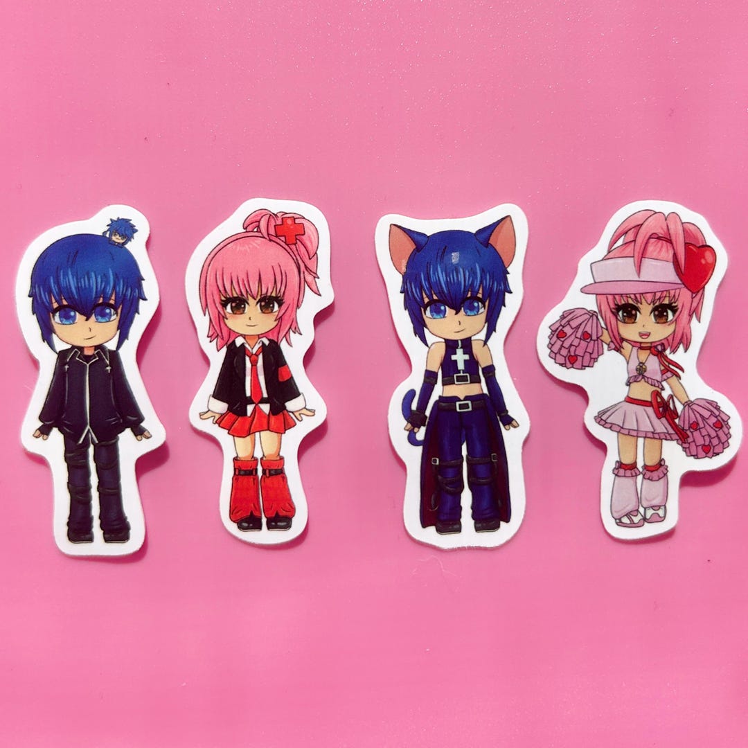 Shugo Chara Anime Sticker Pack, 4pcs Sticker Set, Waterproof Stickers ...