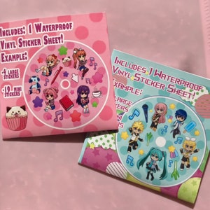 CD Sticker Sheet, Miku, DDLC, Kawaii Stickers, Anime Sticker Sheets ...