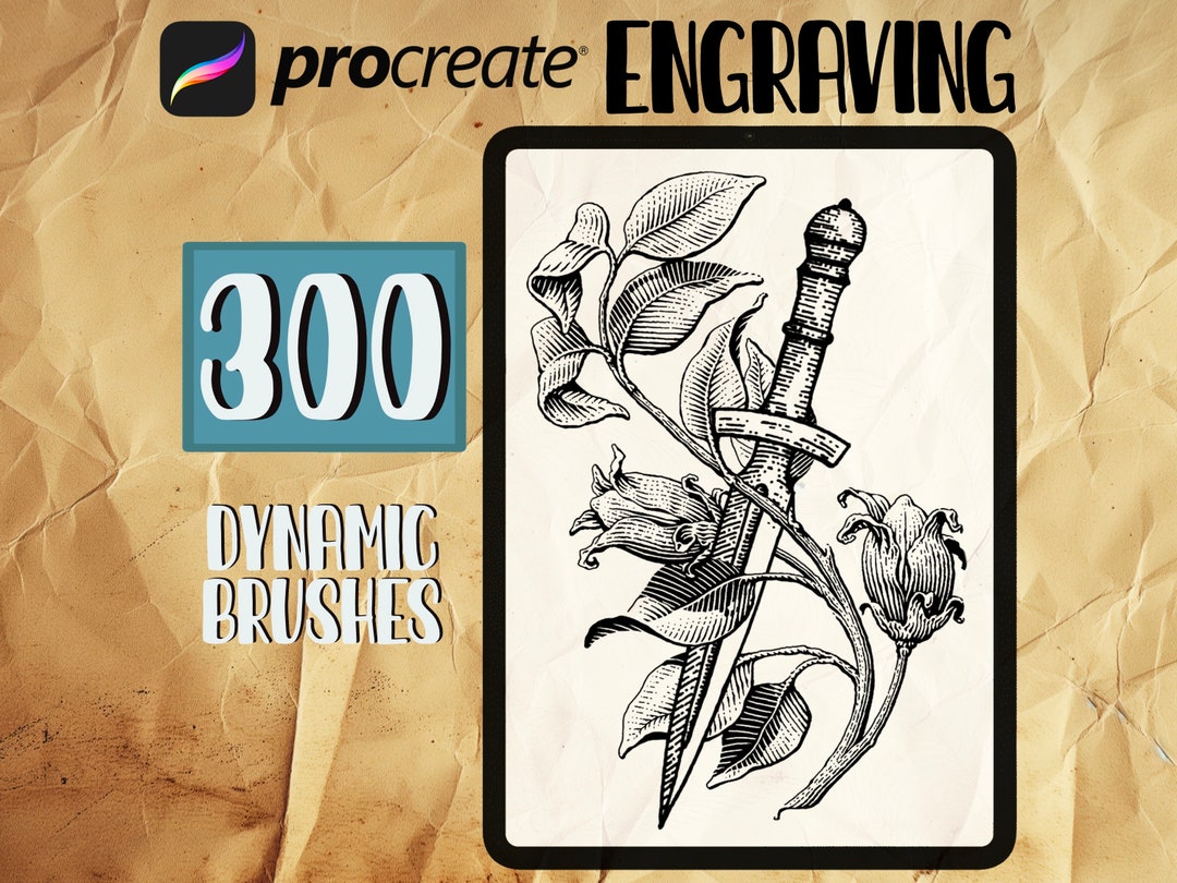 Procreate Engraving Woodcut Linocut - Etsy