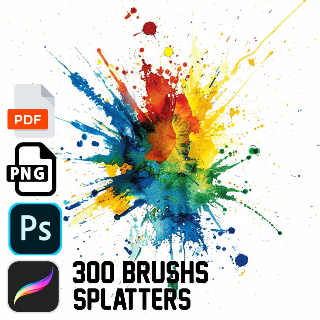 Procreate Spatter Brush Set Photoshop ABR PNG PDF - Etsy