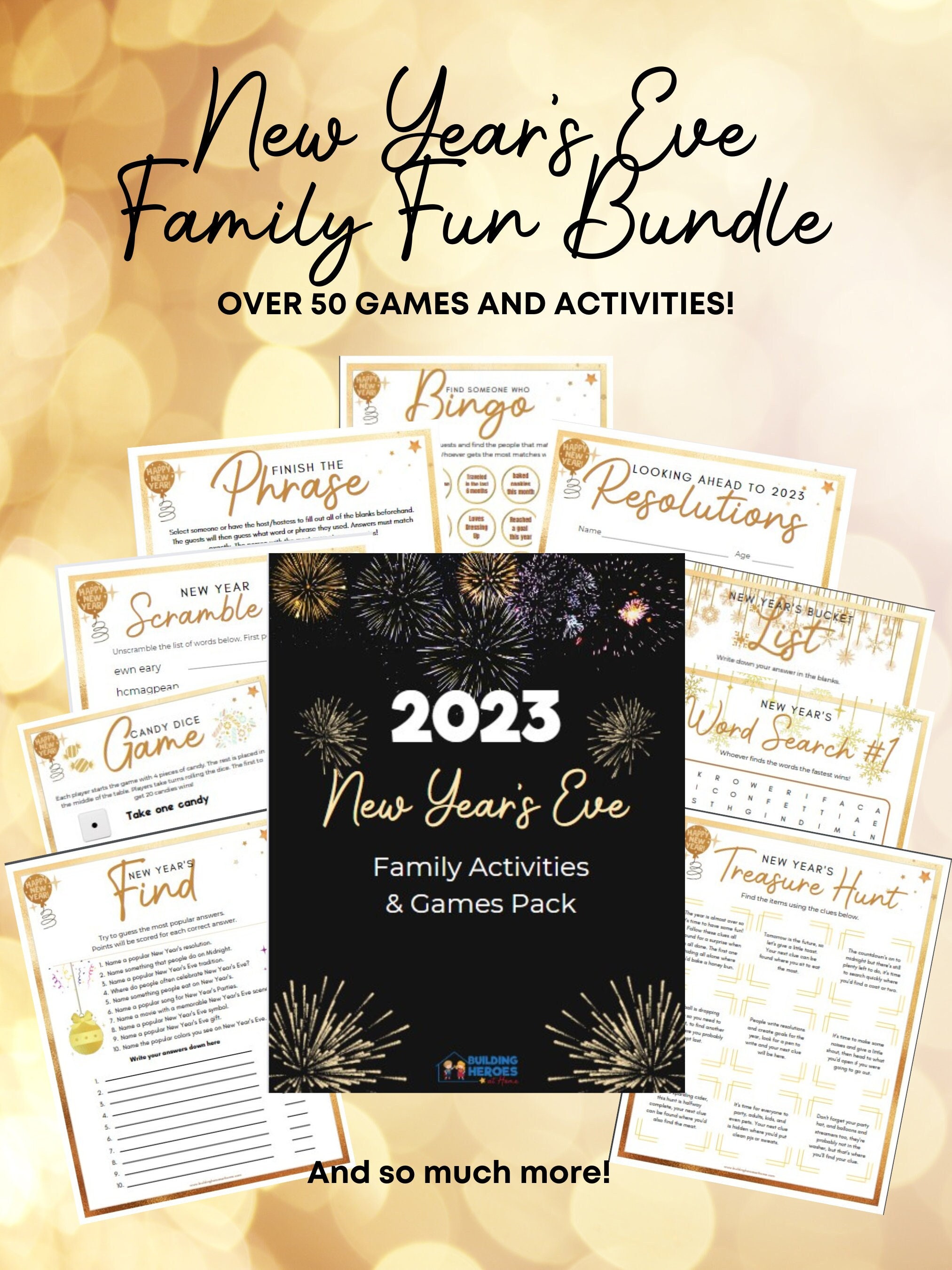 New Year's Game Printables Virtual Games for Kids and Adults Family Fun ...