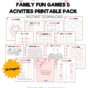 Valentine's Day Game Printables Virtual Games for Kids and Adults ...