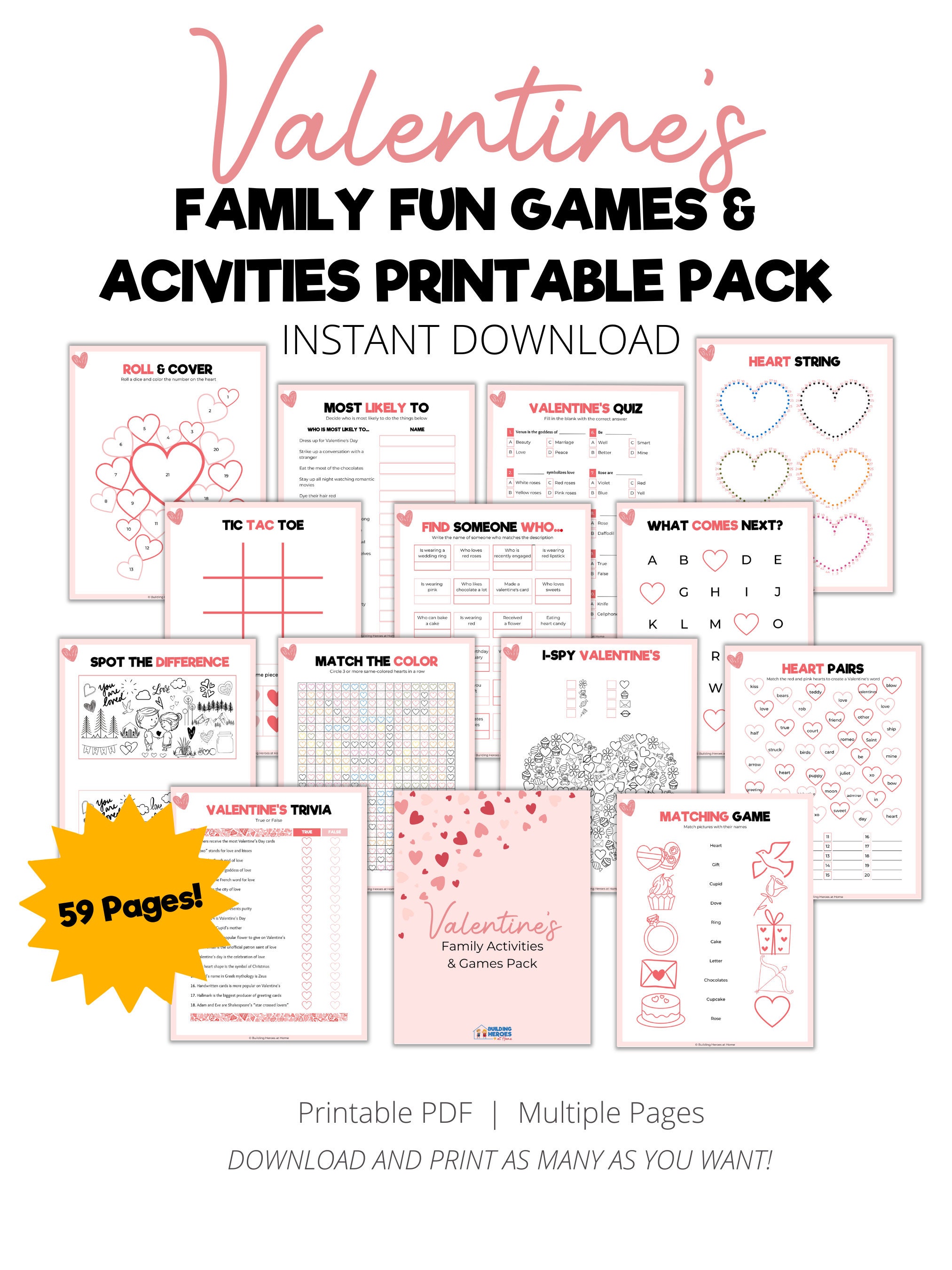 Valentine's Day Game Printables Virtual Games for Kids and Adults ...