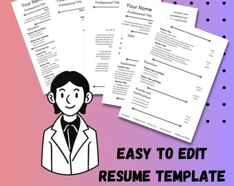 Black Lines Resume - Etsy