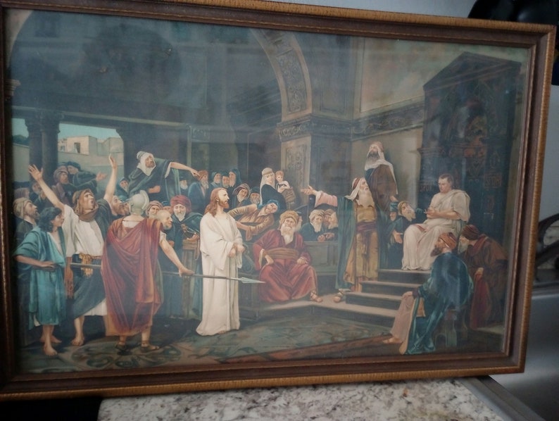 Christ Before Pilate Lithograph - Mihaly Munkacsy 1881 - Etsy