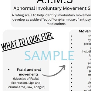 AIMS, Abnormal Involuntary Movement Scale - Etsy