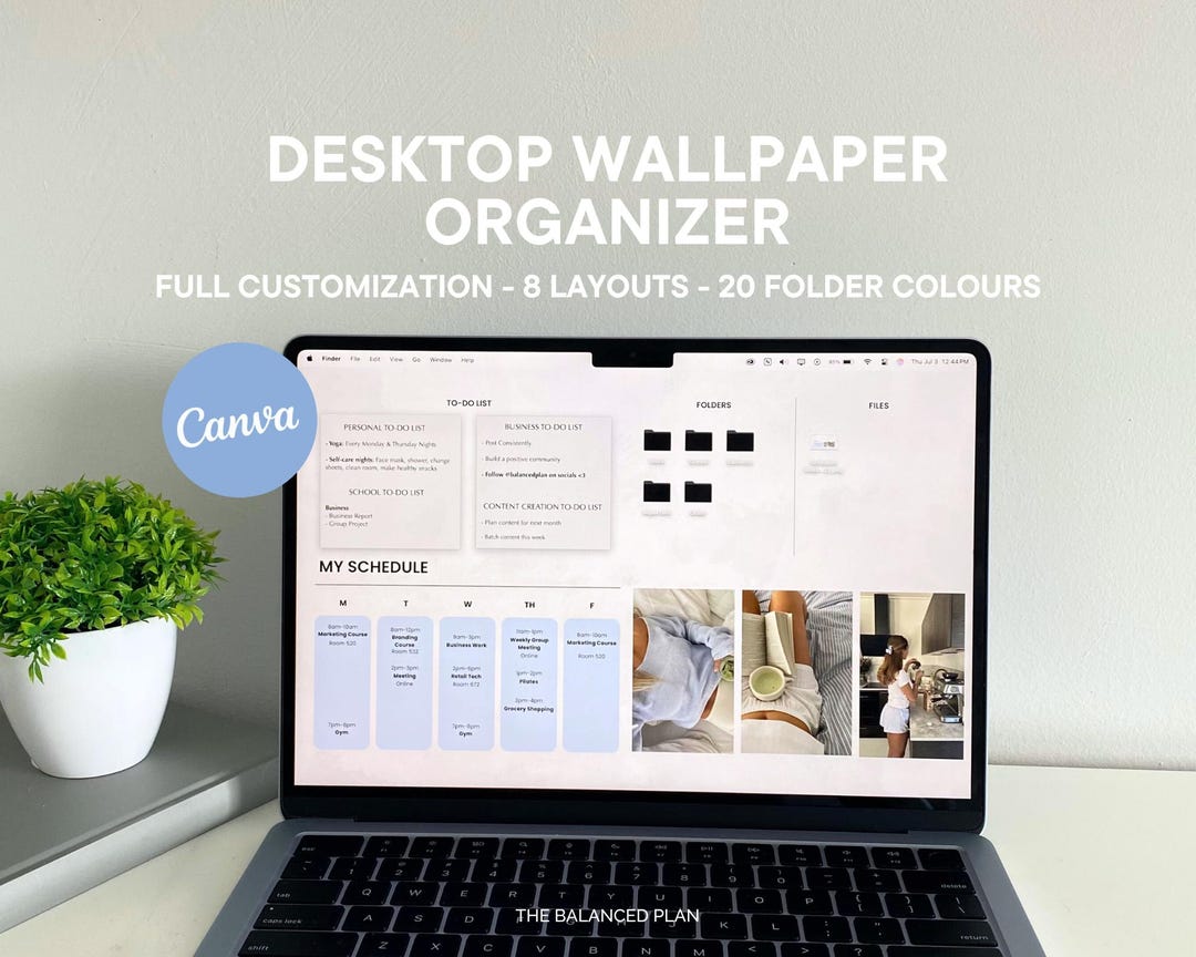 Desktop Wallpaper Organizer by the Balanced Plan | Customizable Canva ...