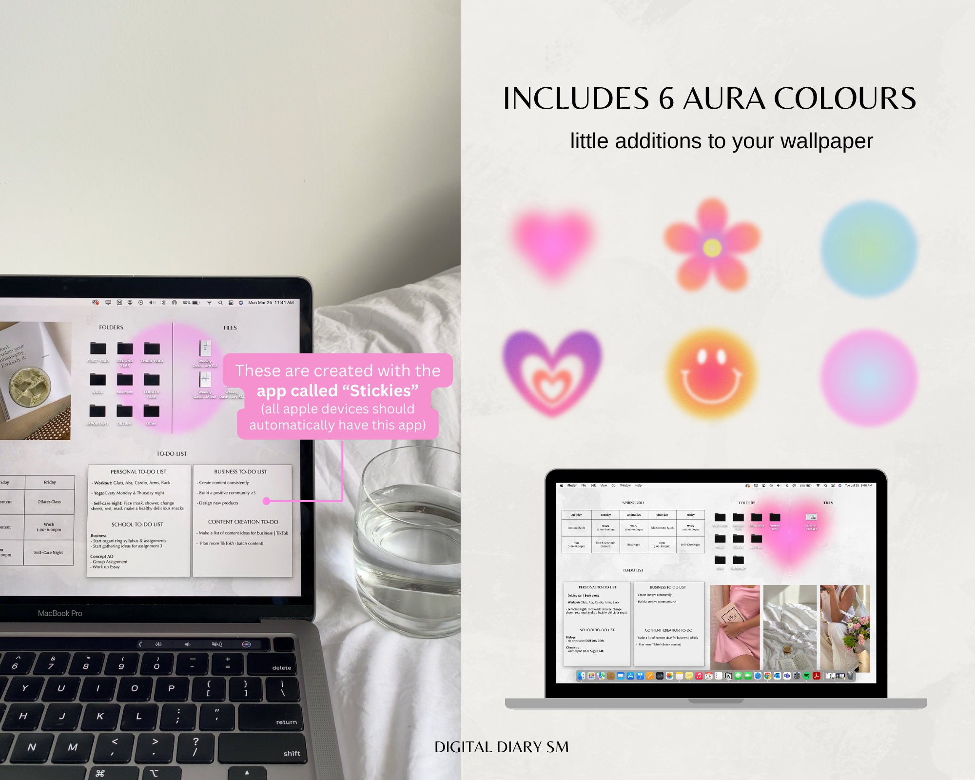 Desktop Wallpaper Organizer by Digital Diary SM Customizable With Canva ...