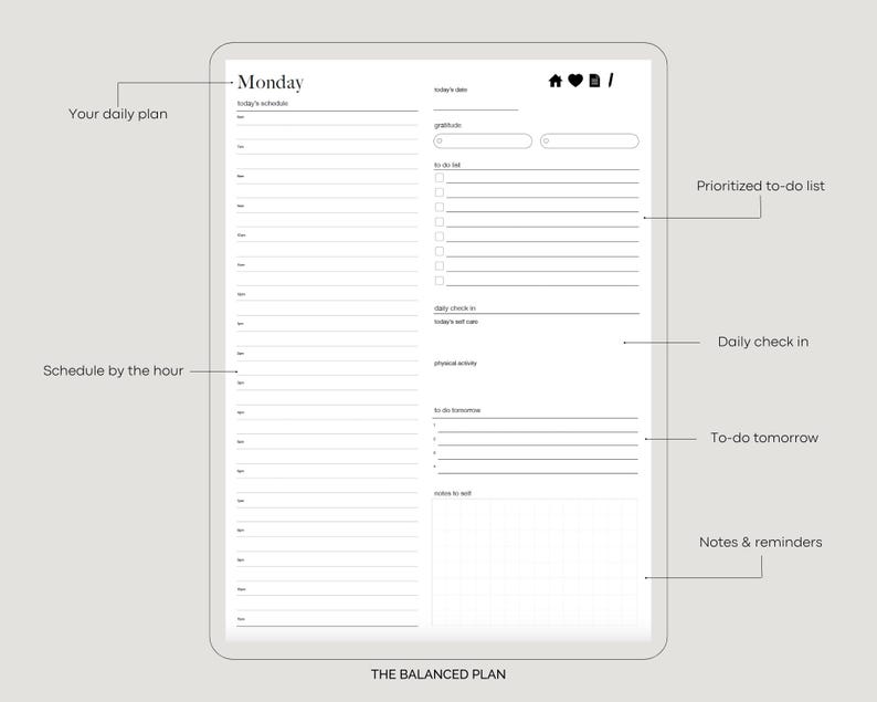 Weekly Digital Planner by the Balanced Plan | Weekly Planner for ...