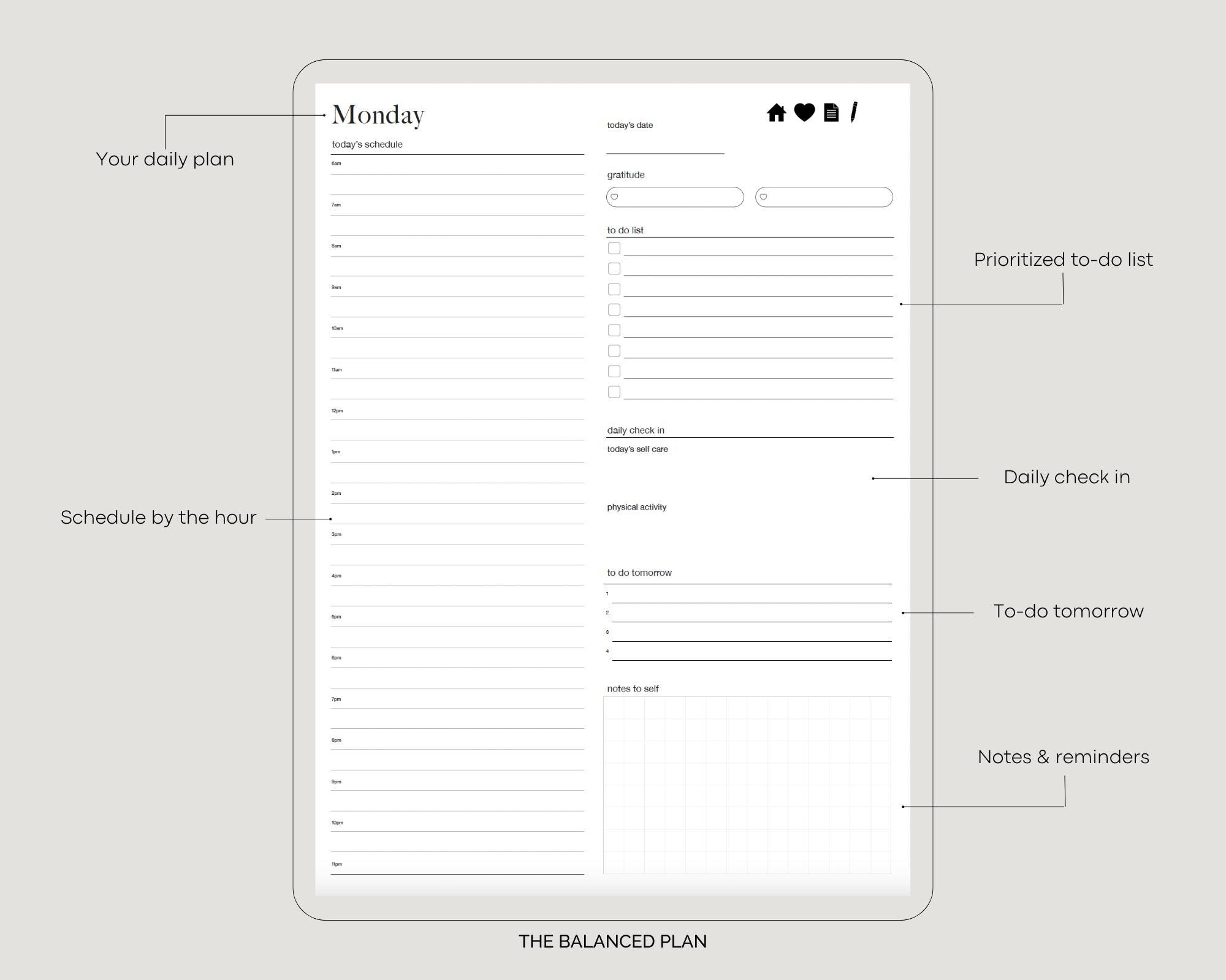 Weekly Digital Planner by the Balanced Plan | Weekly Planner for ...
