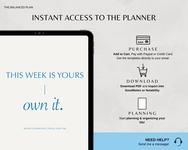 Weekly Digital Planner by the Balanced Plan | Weekly Planner for ...