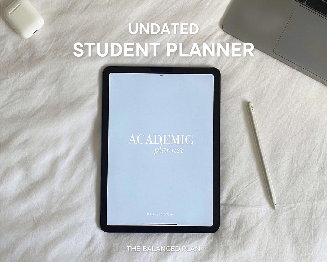 Undated Student Planner by the Balanced Plan | Academic Digital Planner ...