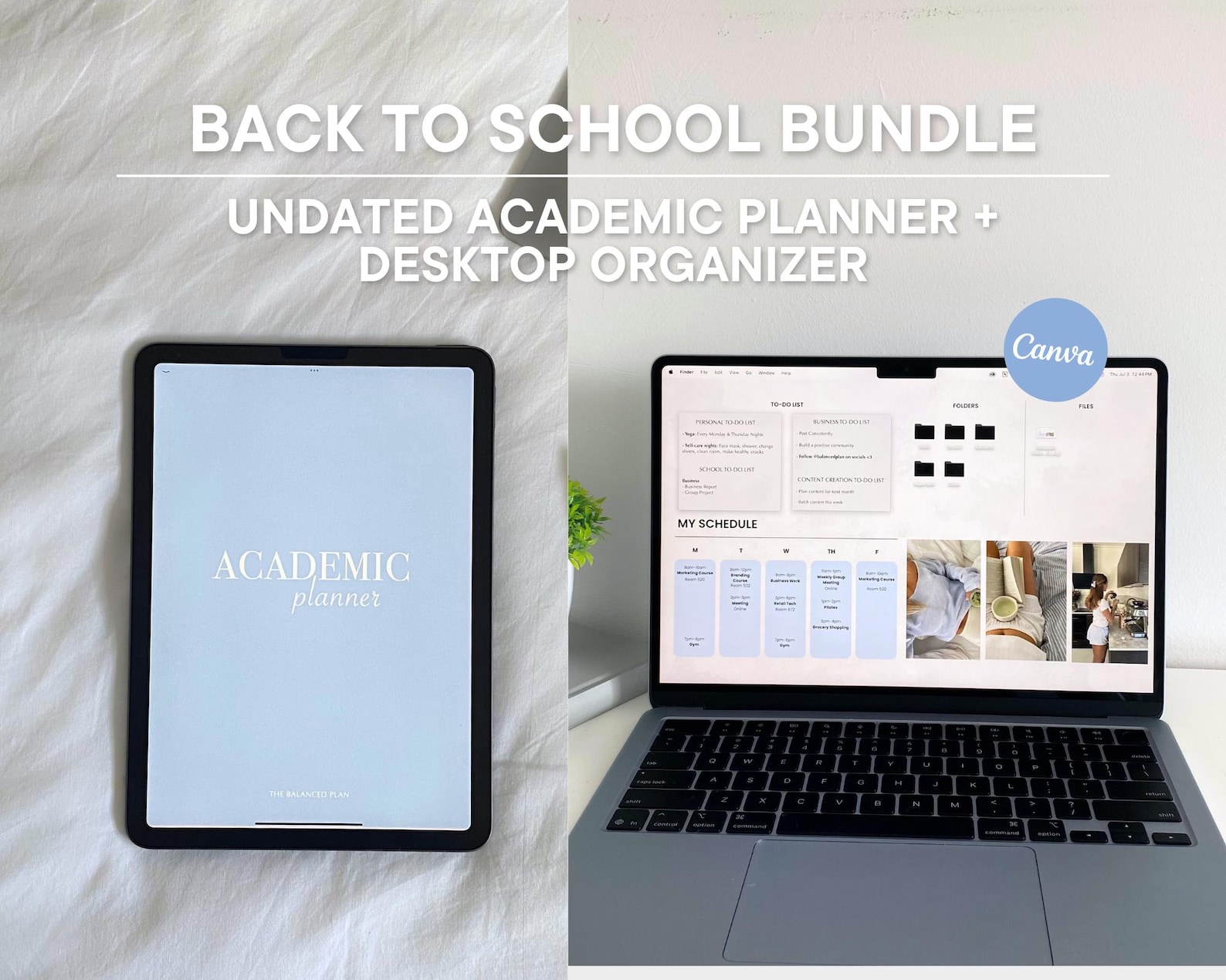 Digital Academic Planner Bundle: Desktop Organizer & iPad Planner ...
