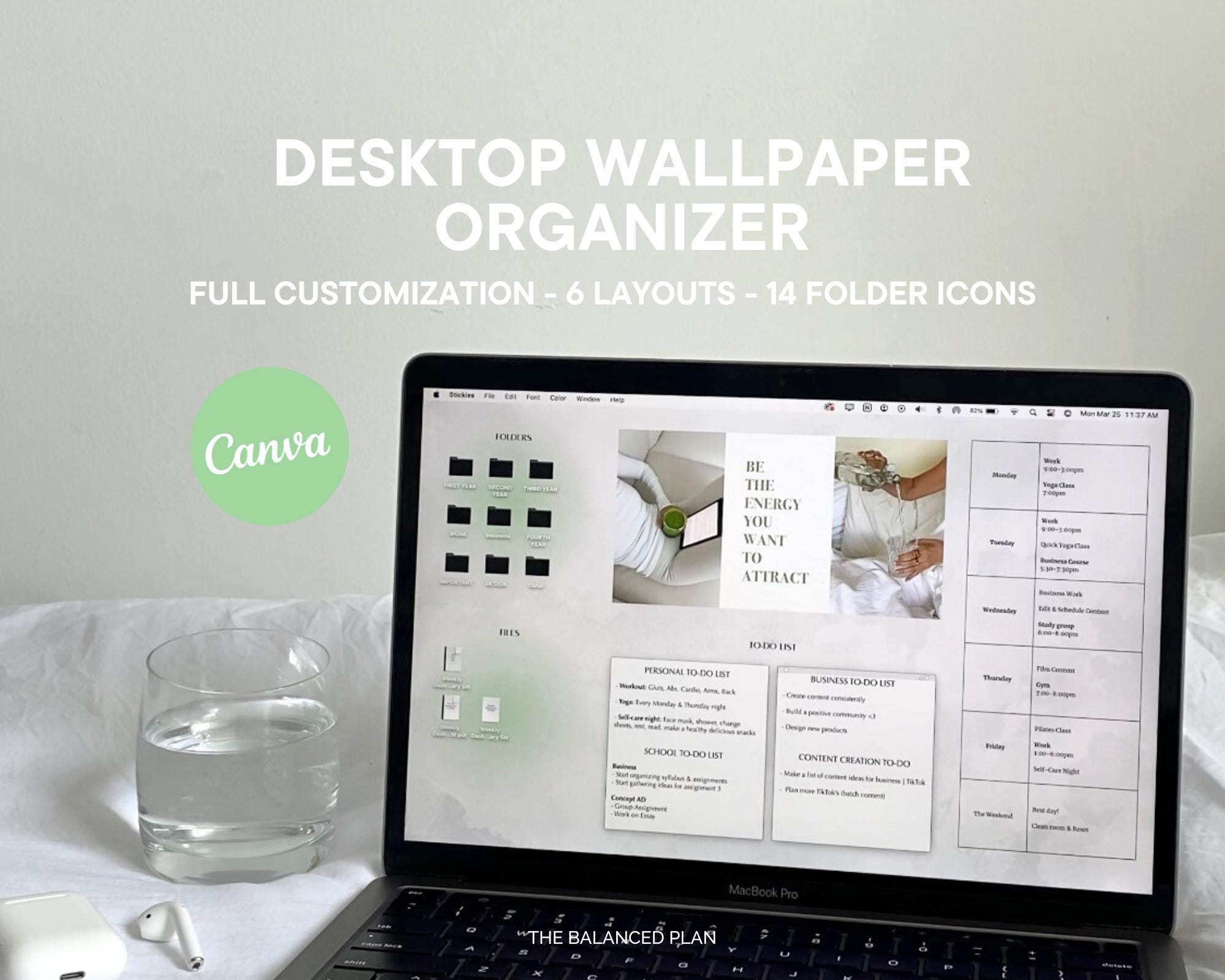 Desktop Wallpaper Organizer by the Balanced Plan | Customizable With ...