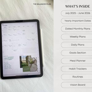 Mid Year 2025-2026 Planner by the Balanced Plan | iPad Planner for ...