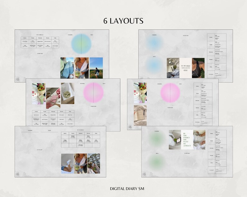 Desktop Wallpaper Organizer by Digital Diary SM Customizable With Canva ...