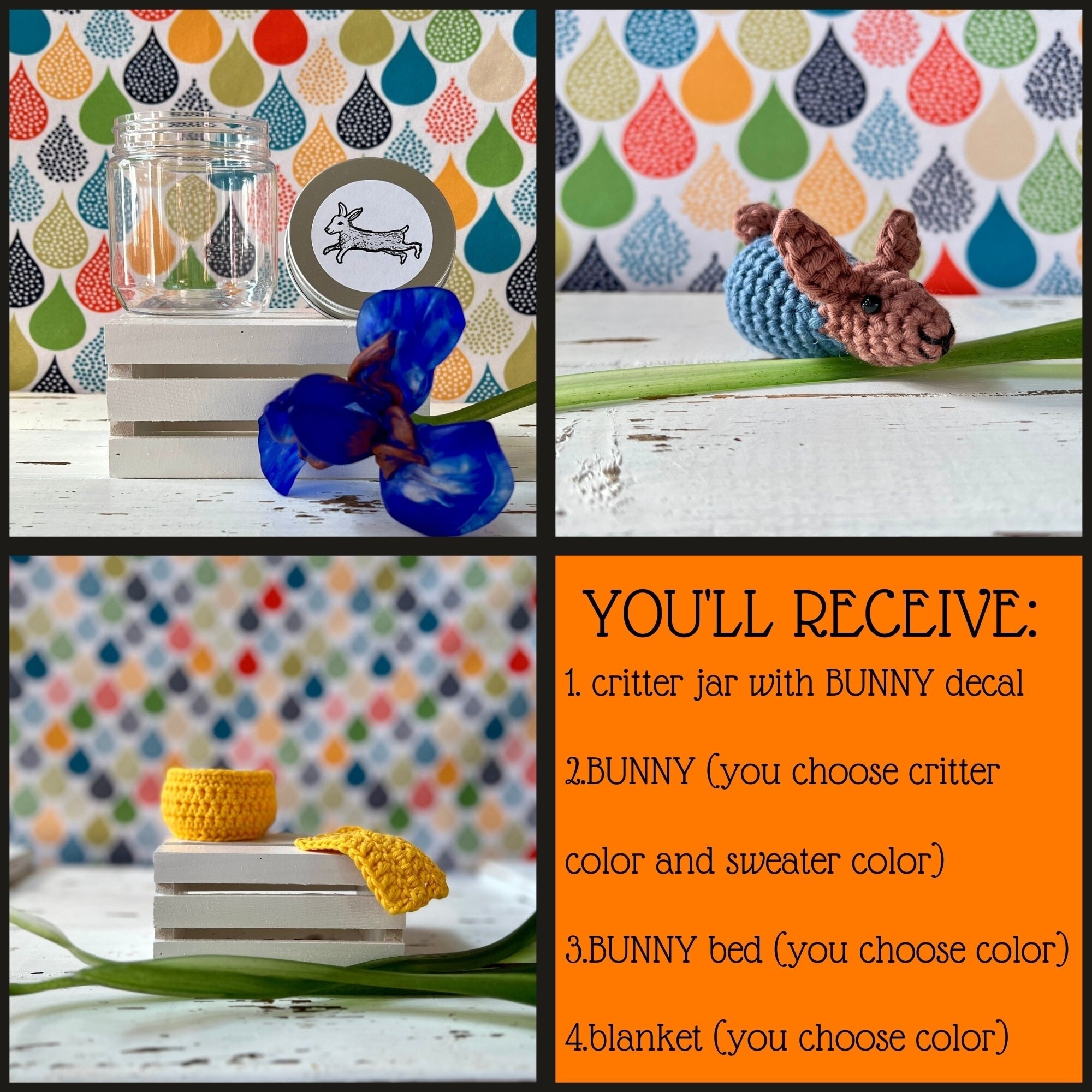 Bunny Crochet Critter-in-a-jar Handmade Amigurumi Rabbit With Bed ...