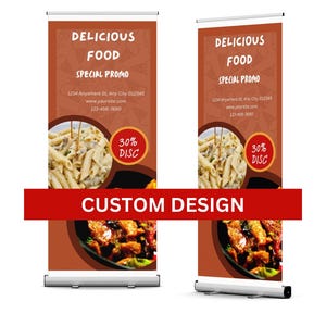Customize Food Stand Roll up Banner, Customize Retractable Banner, Pop ...