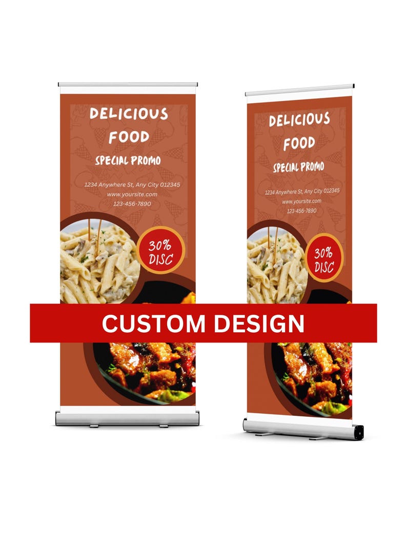 Customize Food Stand Roll up Banner, Customize Retractable Banner, Pop ...